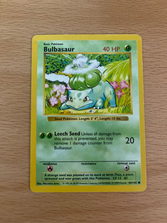 Bulbasaur Shadowless Base Set | Kaufen auf Ricardo