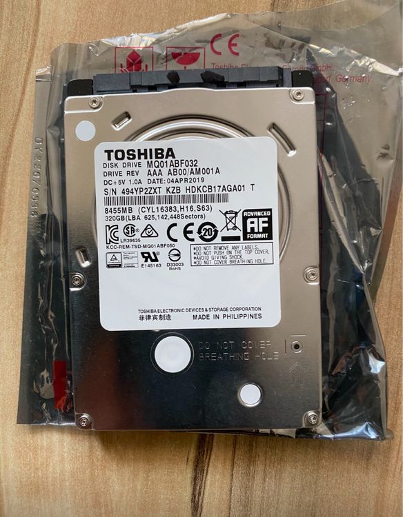 Toshiba Drive Disk 320GB (Neu und originalverpackt) in Bern für CHF 20 ...