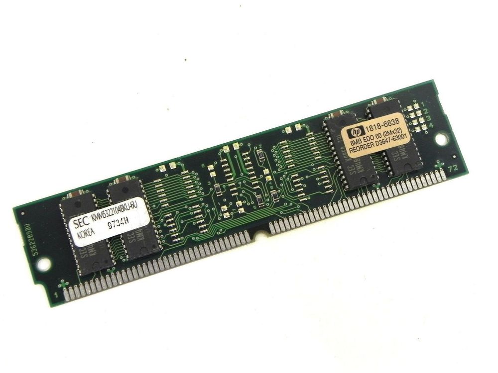 8 MB EDO-RAM 60 ns 72-pin single-sided PS/2 Memory 1818-6838 (Neu ...