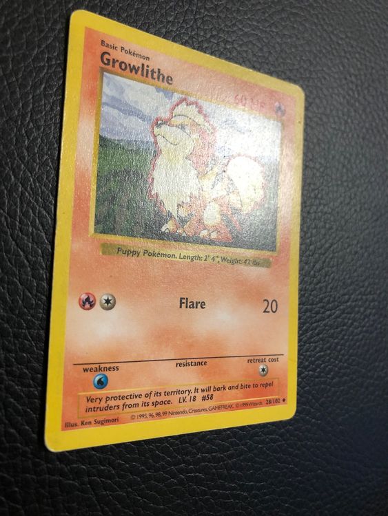 Base Set Shadowless Growlithe 28/102 Ab 1 (Gebraucht) in Paradiso für ...