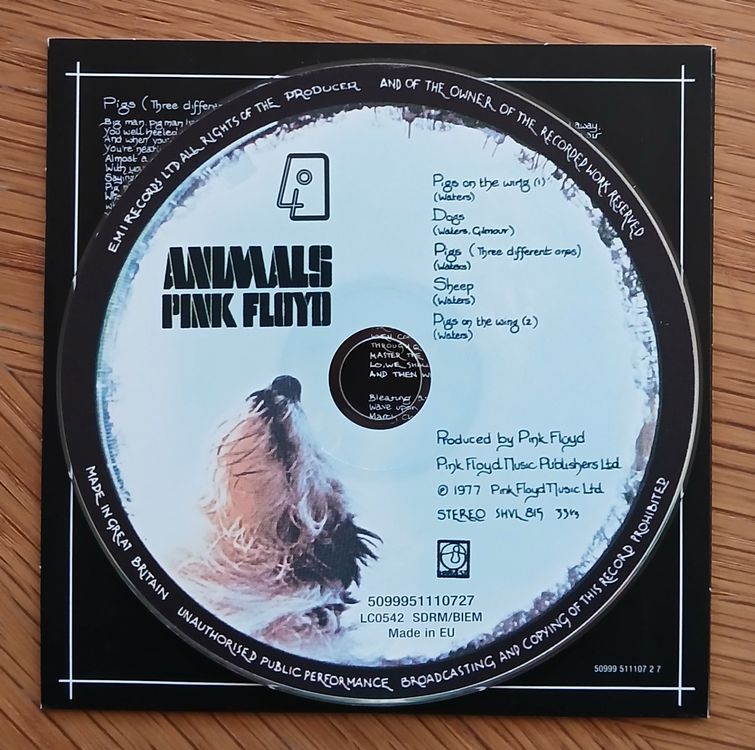 Pink Floyd – Animals (CD) LP-Aufmachung Topzustand!!! (Neu (gemäss ...