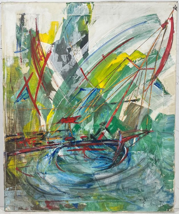 70. er Jahre Grosse Absrakte Gemälde, Monogrammiert (Gebraucht) in Root für CHF 19 – mit ...