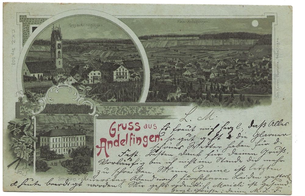 Gruss aus Andelfingen (ZH) Weinland - Schule - Litho - 1900 (Gebraucht) in Engelburg für CHF 19. ...