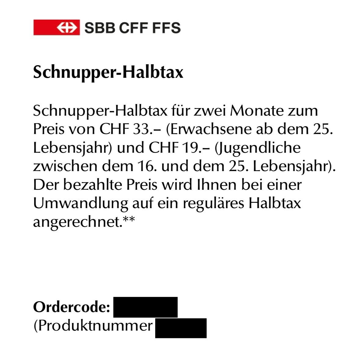 SBB Schnupper Halbtax Gutschein (gültig bis 31.10.) (Neu (gemäss ...