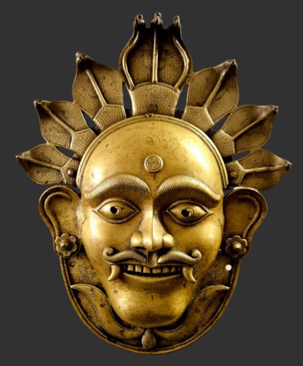 Seltener Theyyam-Bronzemaske Ritualkunst aus dem Bootha (Gebraucht) in ...