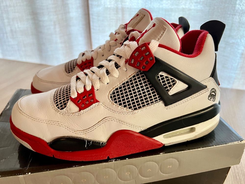 NIKE AIR JORDAN 4 RETRO MARS BLACKMOON FIRE RED 100% OG BOX (Gebraucht ...