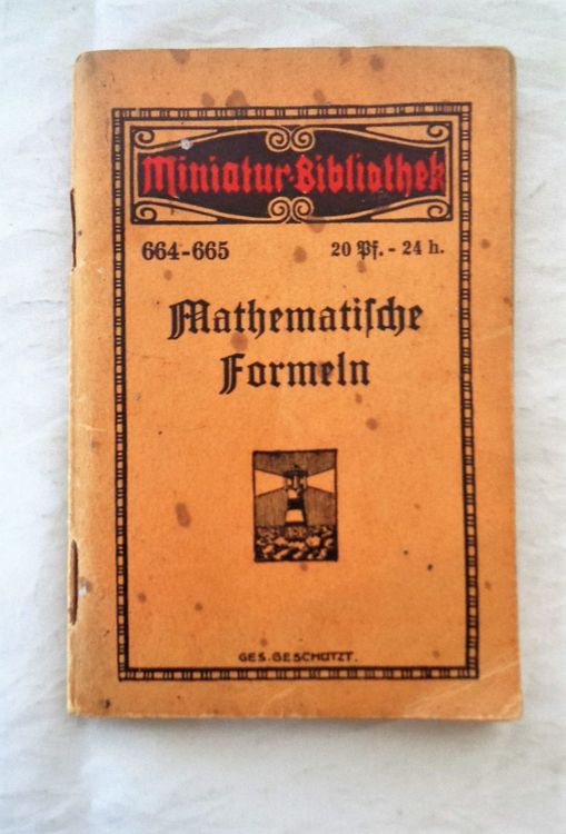 Mathematische Formeln / Mini-Heft ±1914 ab Fr. 4.- (Gebraucht) in ...