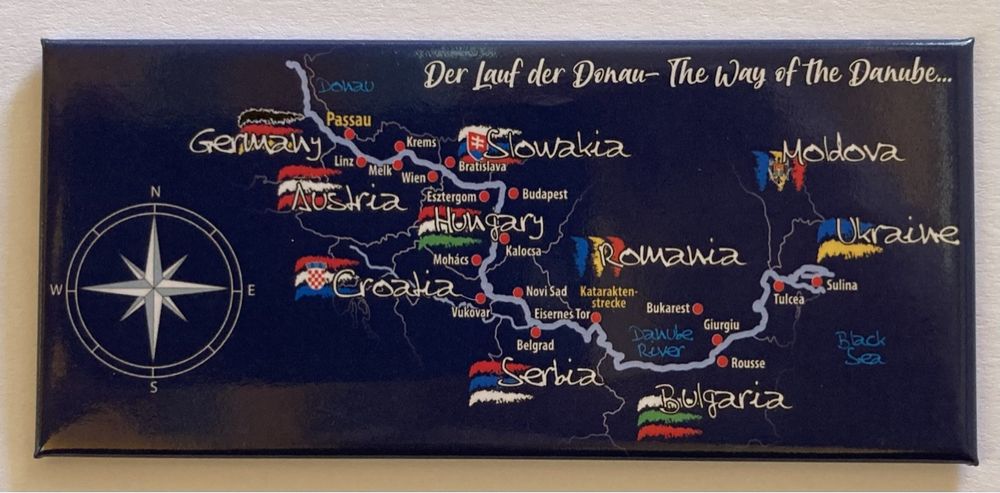 Magnet „Der Lauf der Donau“ (von Passau in‘s Donaudelta) (Neu (gemäss ...
