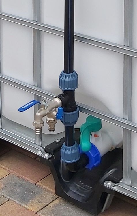 Verbindungsset 2 übereinander stehende 1000L IBC Wassertanks (Neu und ...
