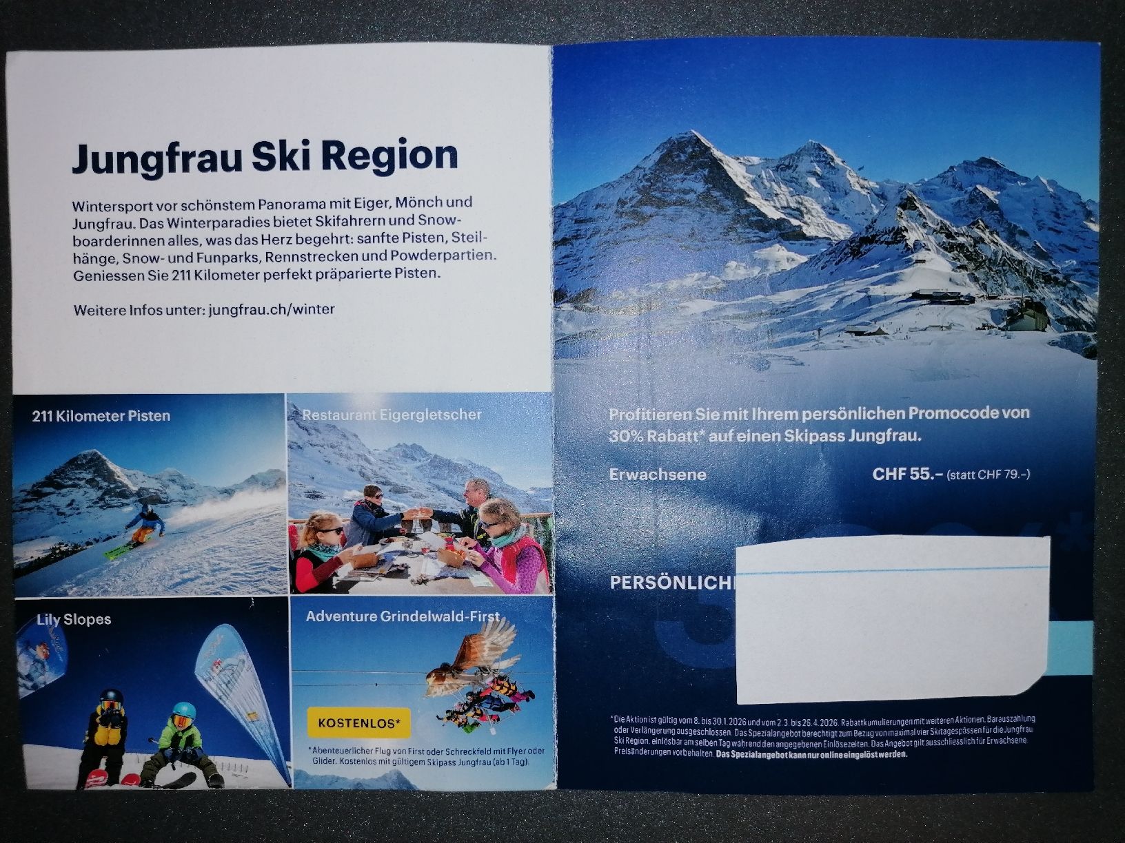 Skipass Jungfrau Ski Region, 30% günstiger (Neu (gemäss Beschreibung ...