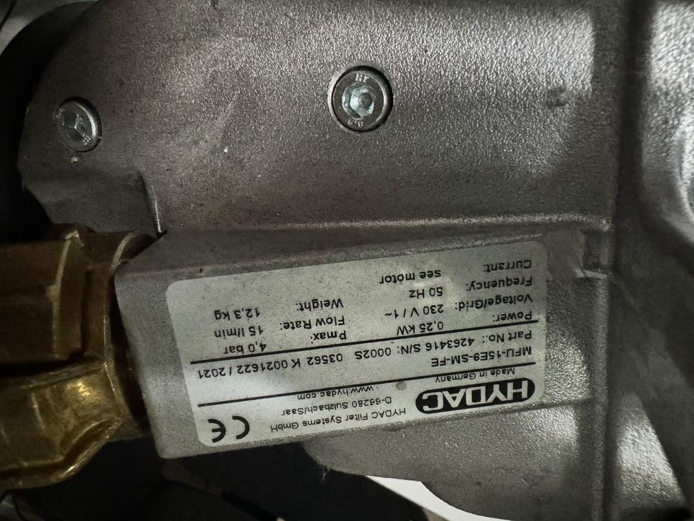 HYDAC Mobile Filtrationseinheit MFU-15E9-SM-FE (230V AC) (Gebraucht) in ...