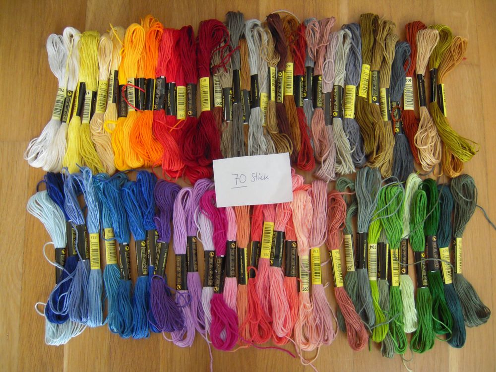 70 Stickfäden Stickgarn (70 verschiedene Farben!) (Neu (gemäss ...