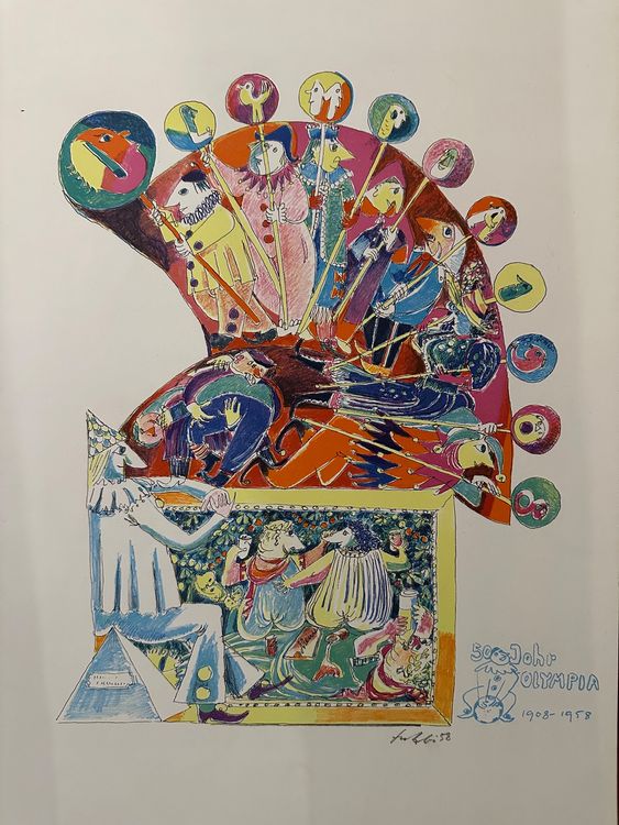 Lithografie von Max Sulzbacher, 50 Johr Olympia (Gebraucht) in ...