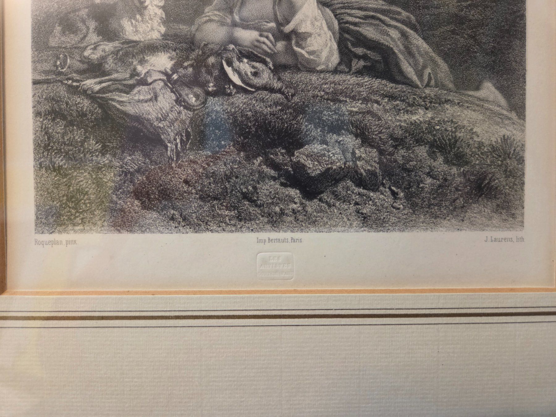 jolie litho d'époque "jeune fille et son chien" (D'occasion) à Lausanne ...