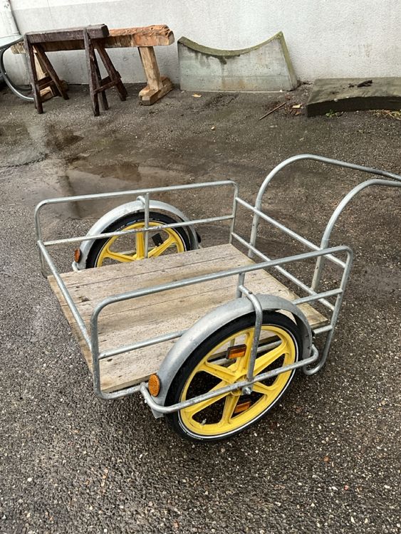 Velo Anhänger silber gelbe Räder, innenrahmen l90,b70, h31 | Kaufen auf ...