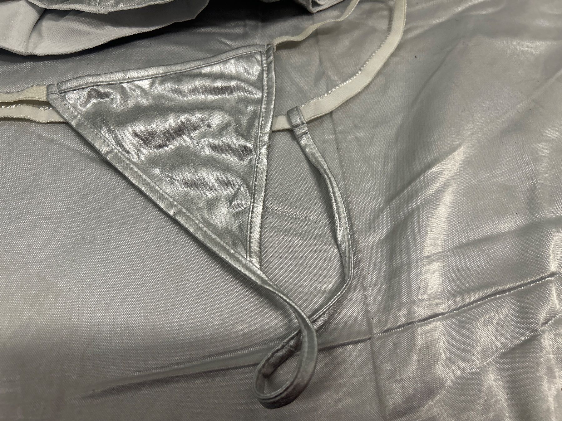 Sexy Dessous Set BH Minirock String Silbrig Gr M NEU (Neu und ...