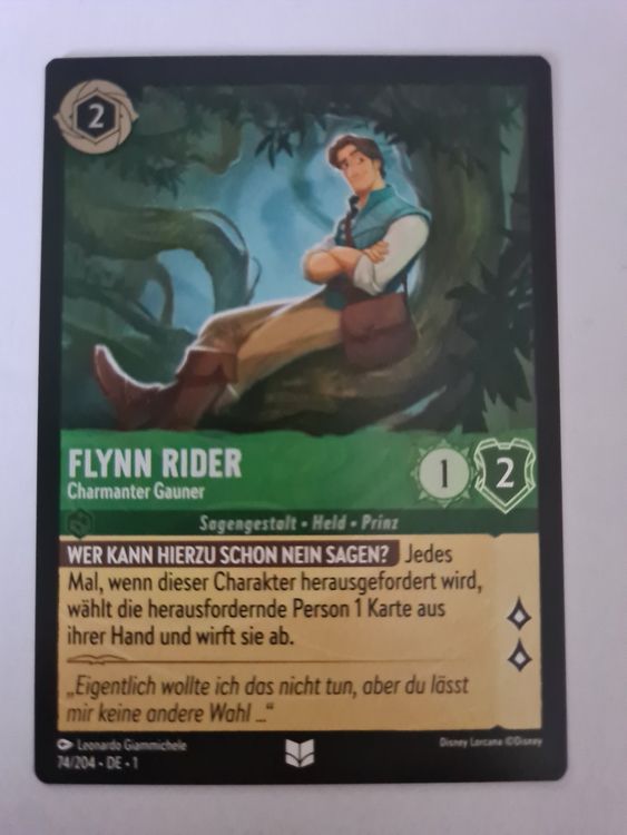 Lorcana, Flynn Rider - Charmanter Gauner, 074/204-DE-1 FOIL (Neu (gemäss Beschreibung)) in ...
