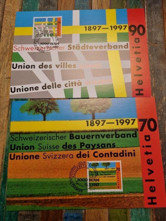 1997 FDC Maximumkarten Sondermarken (Gebraucht) in Arni AG für CHF 6 – mit Lieferung auf Ricardo ...