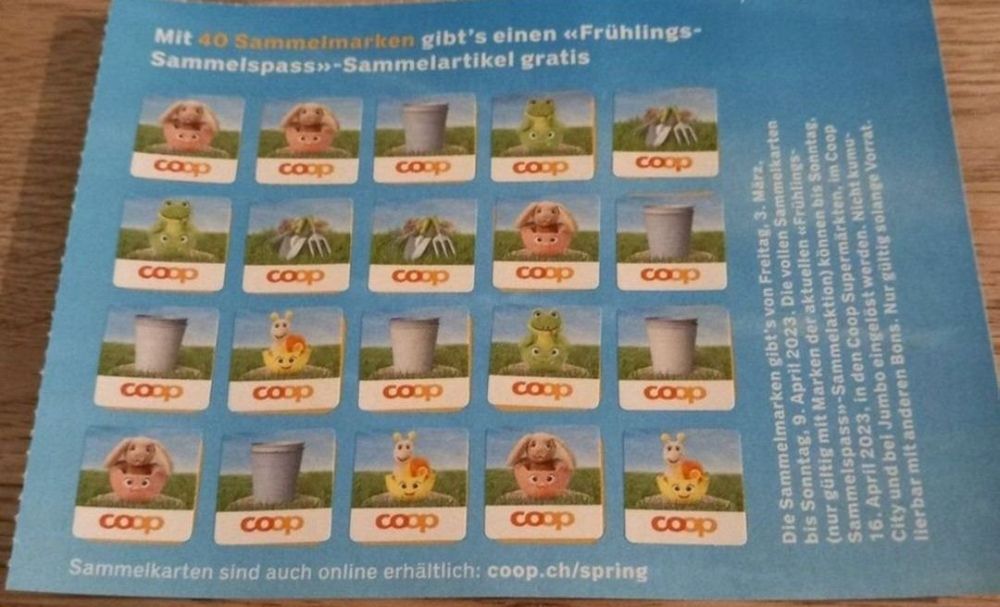 Coop Frühlings Sammelspass 2 volle Karten ( 80 Sticker ) (Gebraucht) in Innerberg für CHF 10 ...