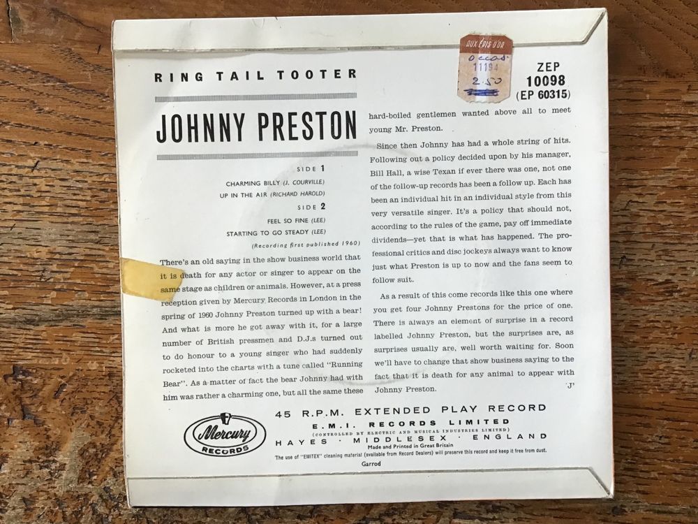 UK EP Johnny Preston rock’n roll | Kaufen auf Ricardo