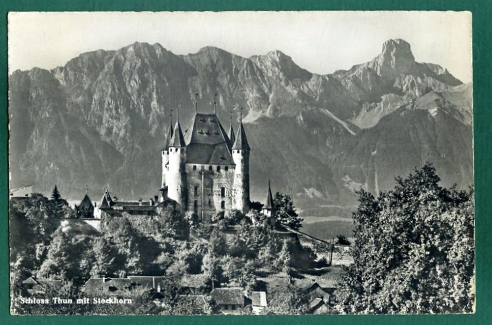 Schloss Thun mit Stockhorn, 1960 | Kaufen auf Ricardo