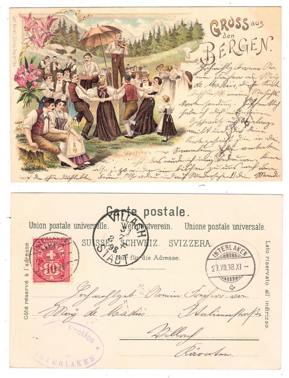 Gruss aus den Bergen litho (Interlaken) (Gebraucht) in La Tour-de-Peilz für CHF 8 – mit ...
