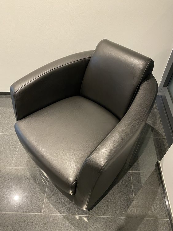 Designersessel Ewald Schillig SAM, neu, Leder Schwarz | Kaufen auf Ricardo