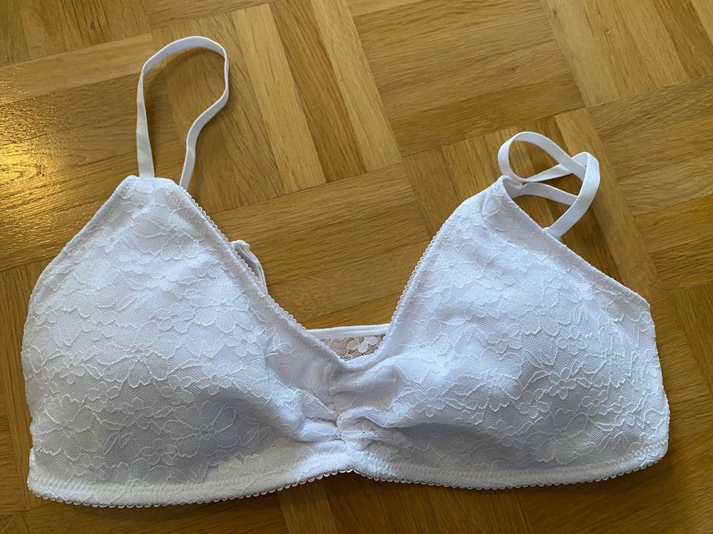 H&M weisses Bralette mit Spitze Gr. 40/75C | Kaufen auf Ricardo