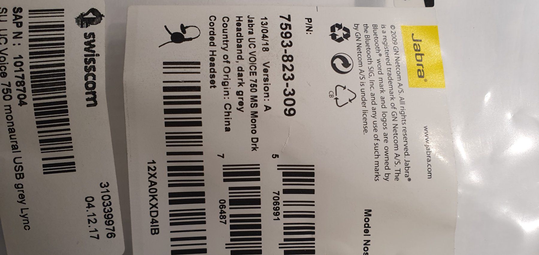 Jabra Evolve 40 MS Stereo USB Headset - Neu! VOICE 750 USB (Neu und ...