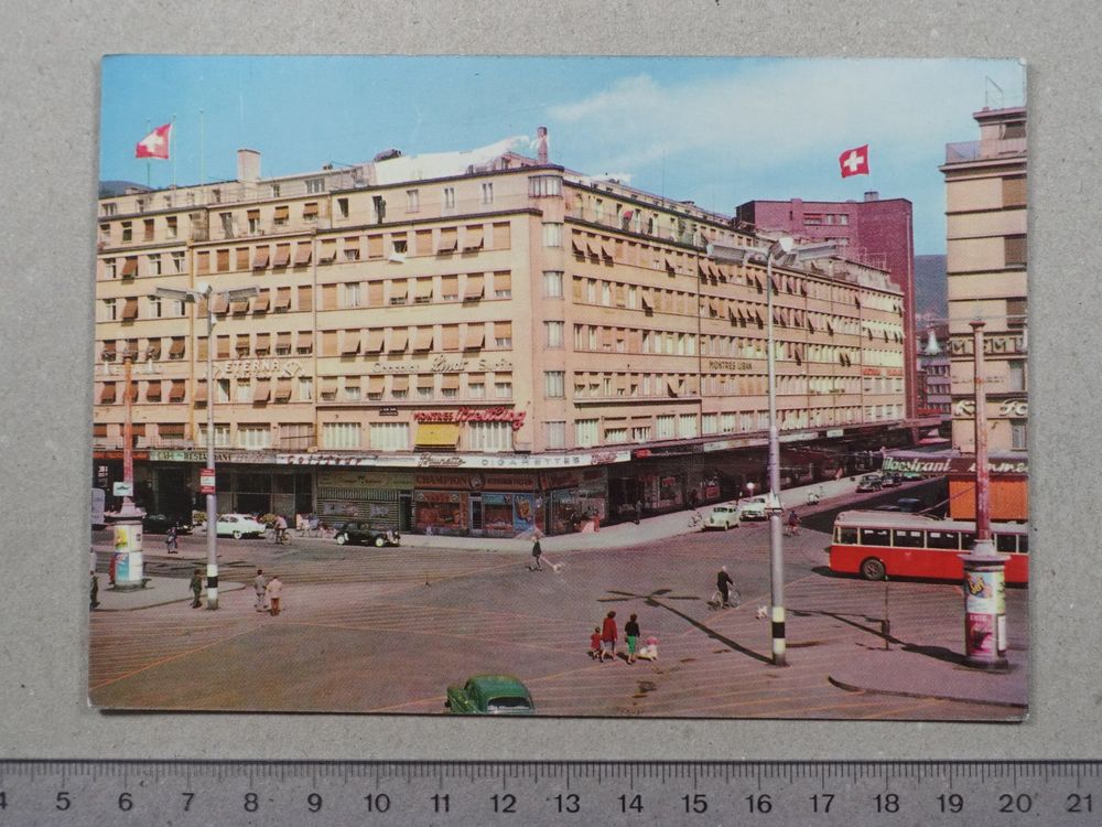 Biel, Bienne, Bahnhofplatz, 1963 (Gebraucht) in Lenzburg für CHF 4 – mit Lieferung auf Ricardo ...