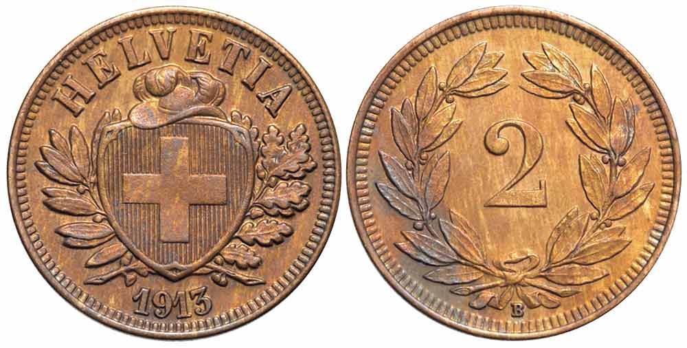 b- 2 Rappen 1913 (01) (Gebraucht) in Chiasso für CHF 40 – mit Lieferung auf Ricardo kaufen