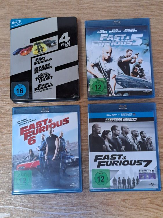 Fast and Furious, Blu-ray, Teile 1-7 (Steelbook mit 1-4) (Neu (gemäss ...