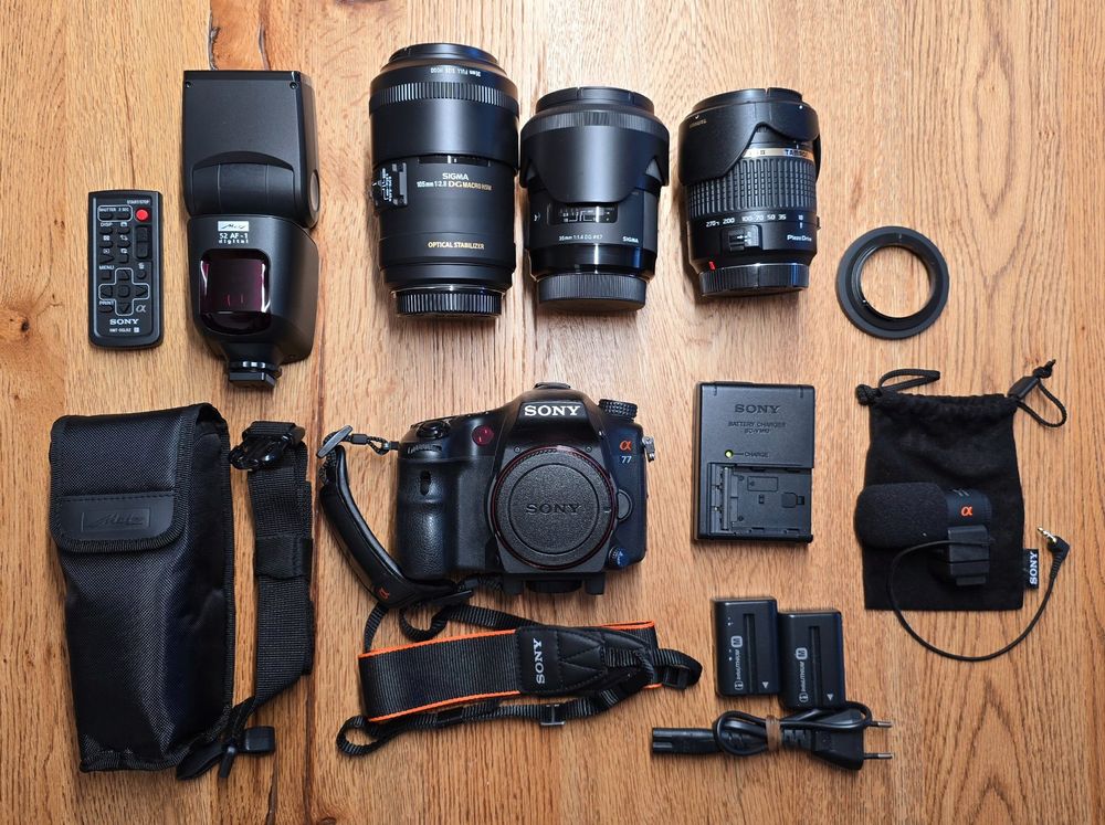 Sony Alpha SLT-A77V mit drei Objektiven und Zubehör (OVP) (Gebraucht ...