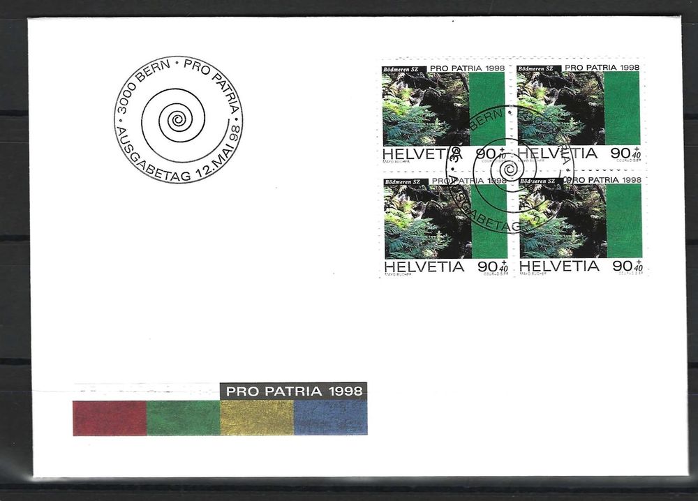 FDC Pro Patria Viereblock 1998 | Kaufen auf Ricardo