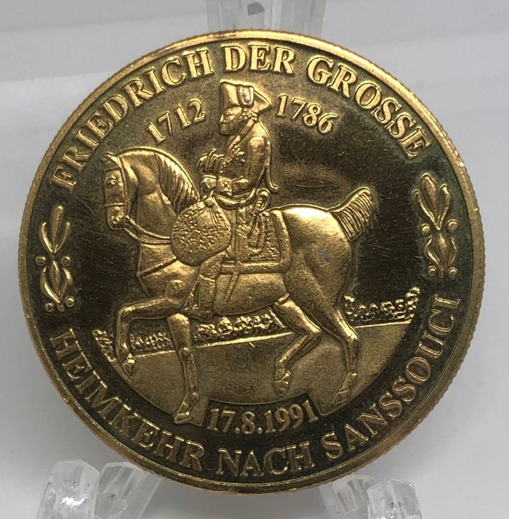 PREUSSEN 1991 FRIEDRICH DER GROSSE 1712-1786Médaille vergold (Gebraucht ...