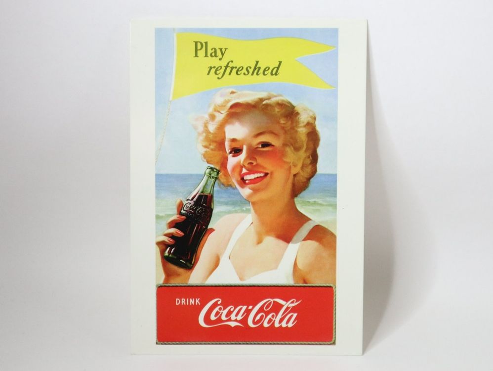 1996 AK Coca Cola Poster 1950 Postkarte Pin-Up (Neu (gemäss ...