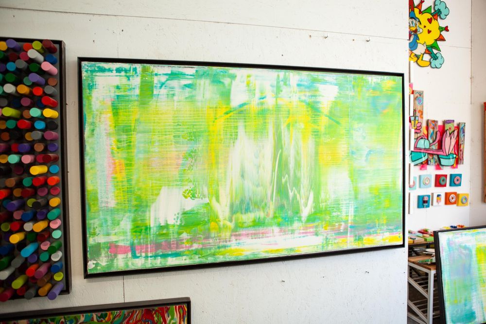 Bilder Abstrakt Gemälde Unikat Inkl, Rahmen Leinwand | Kaufen auf Ricardo