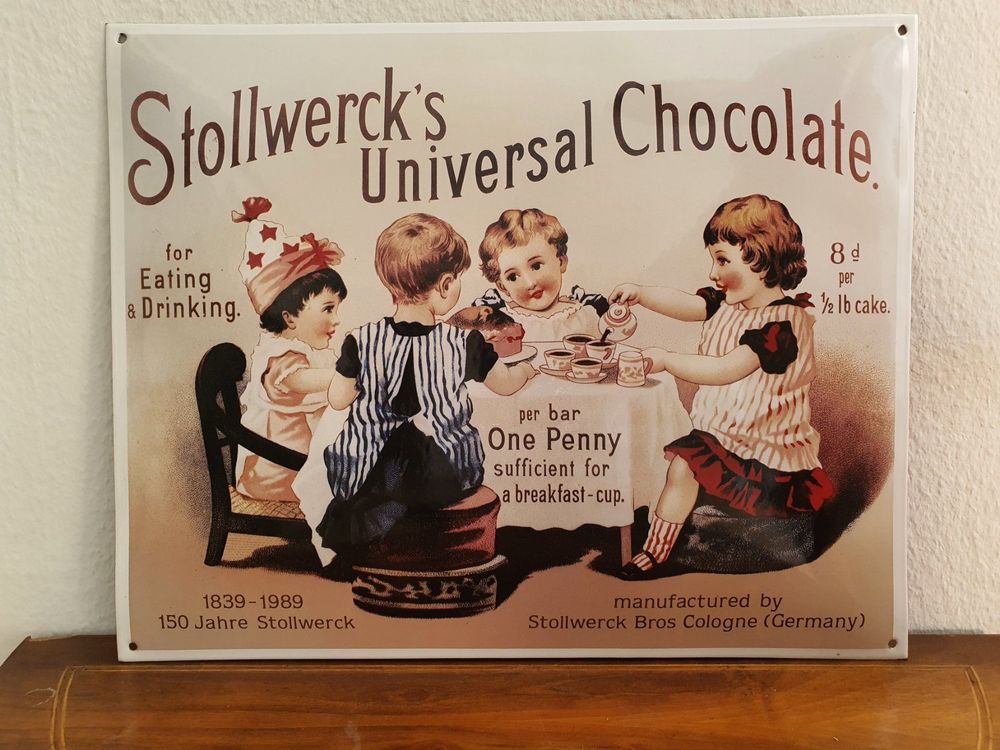 Grosses Emailschild Stollwerck's Chocolate Emaille Schild | Acheter sur ...