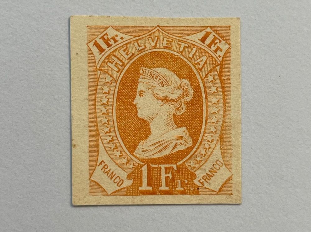 Probedruck Helvetia 1Fr orange (Gebraucht) in Küssnacht am Rigi für CHF ...