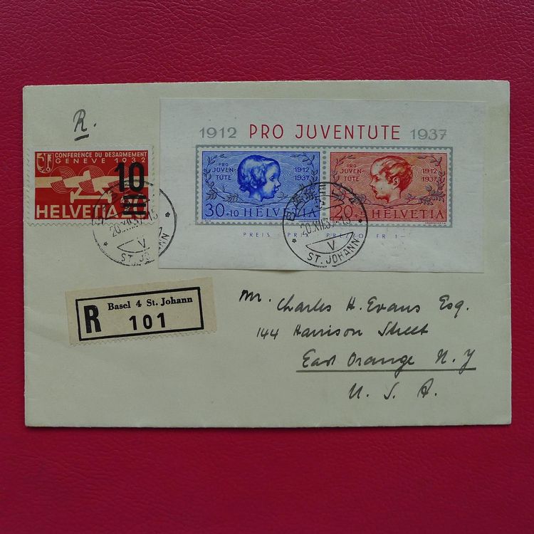 1937 FDC PJ-Block von BASEL SBK: 350.- (Antico) a Sursee per CHF 30 ...