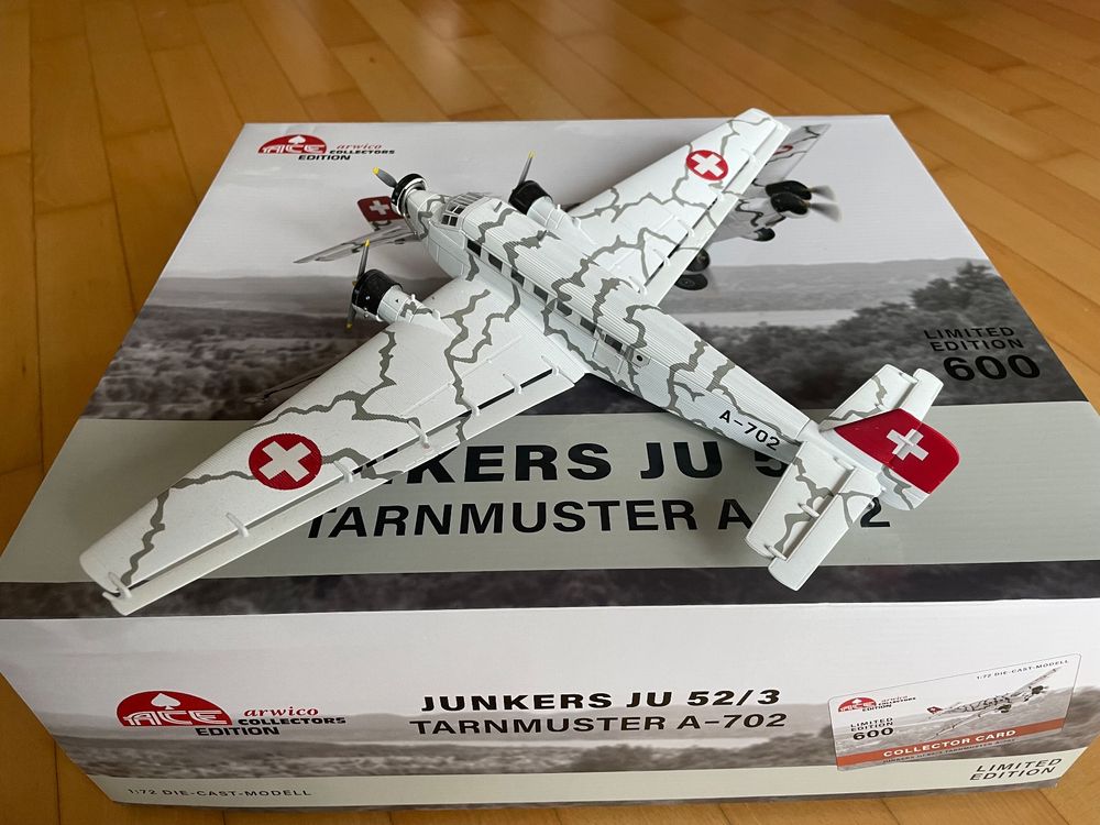 Junker Ju-52 Schweizer Luftwaffe Metallmodell 1/72 (Neu und originalverpackt) in Hochfelden für ...