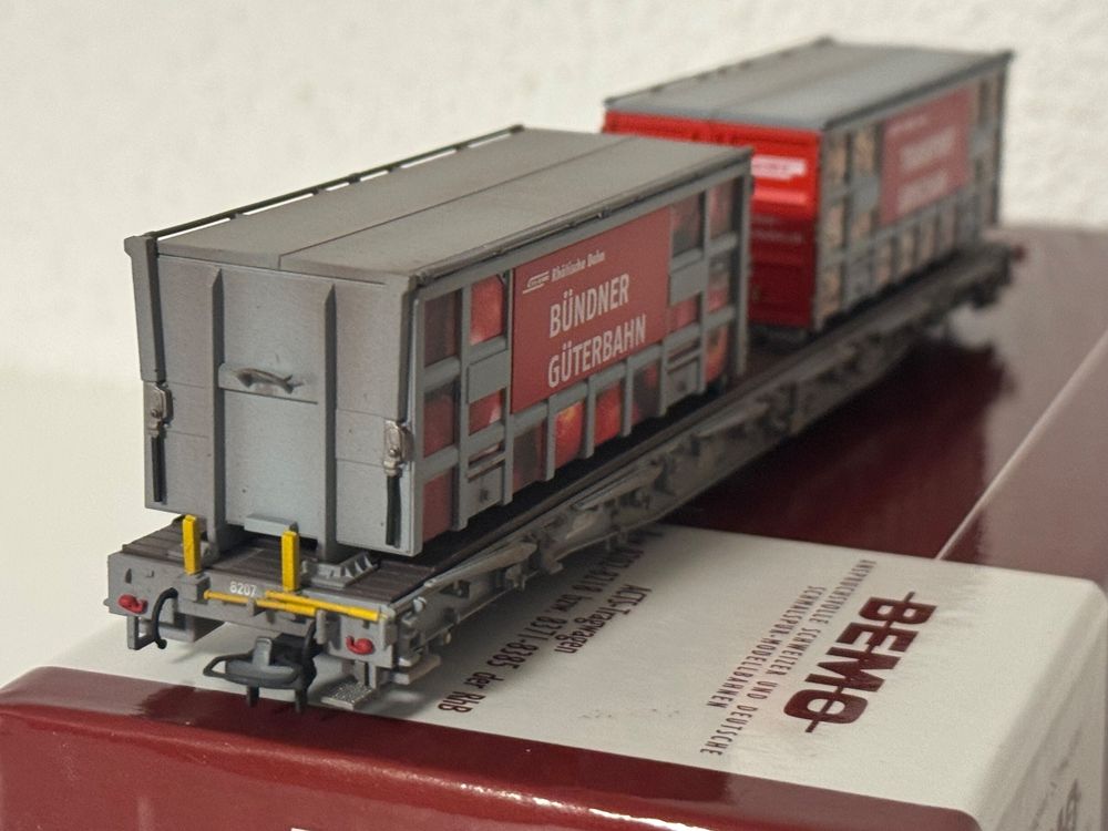 Bemo H0m R-w 8207 Bündner Güterbahn Apfel Pirovino Finish 3 (Neu ...