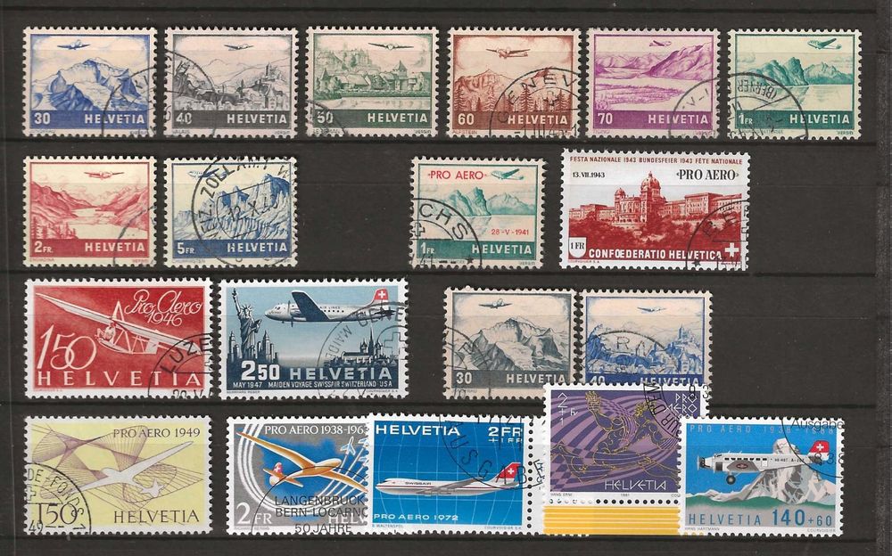 Lot CH Flugpost ab 1941 - 1988 : KP 270.-- (Gebraucht) in Gümligen für CHF 20 – mit Lieferung ...