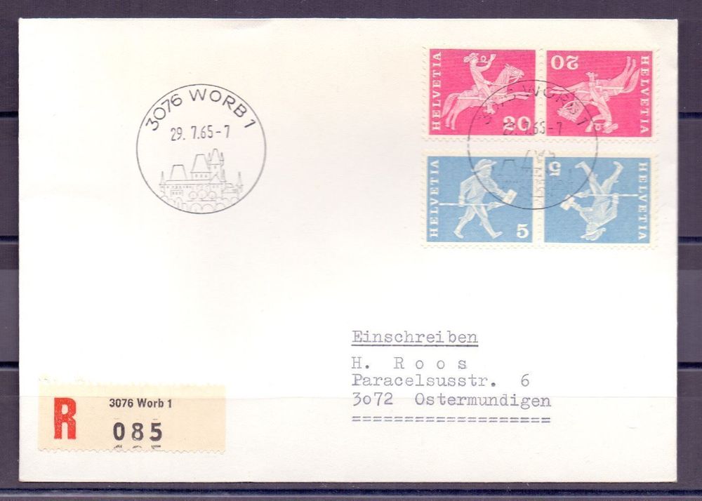 FDC Schweiz Kehrdruck 1965 Einschreiben | Acheter sur Ricardo