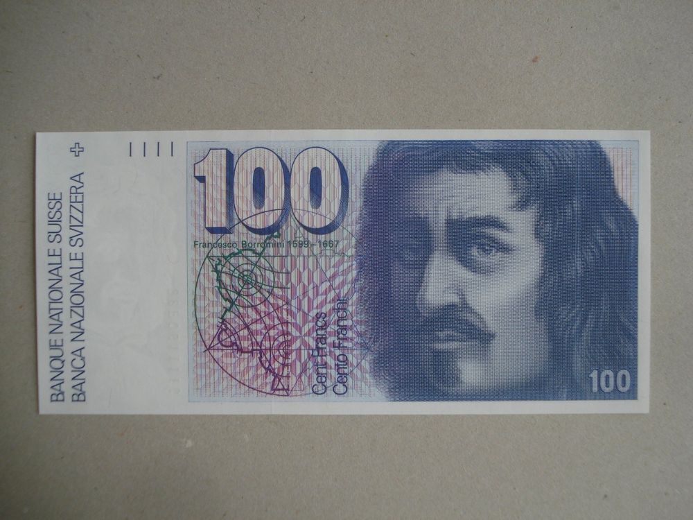 Alte 100 Franken Banknote 1988 - druckfrisch und ungefaltet (Neu ...
