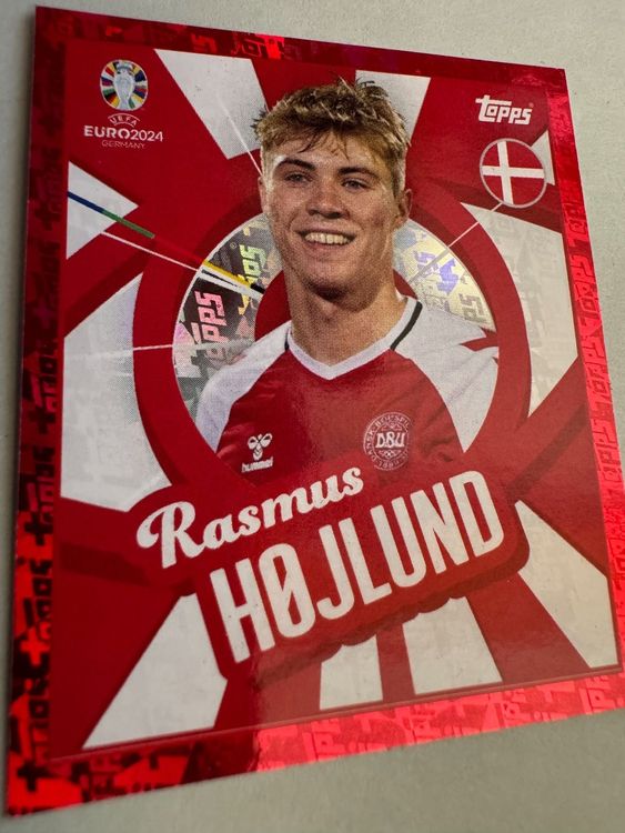 TOPPS EM 2024 / DEN PTW - RASMUS HOJLUND - TOPPS_GLITZER!! (Gebraucht ...