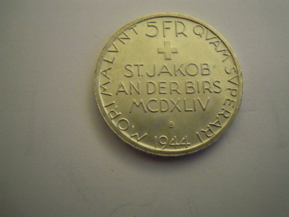 5 Fr. silber 1944 St.Jakob (Neu (gemäss Beschreibung)) in Kriegstetten für CHF 15.75 – mit ...