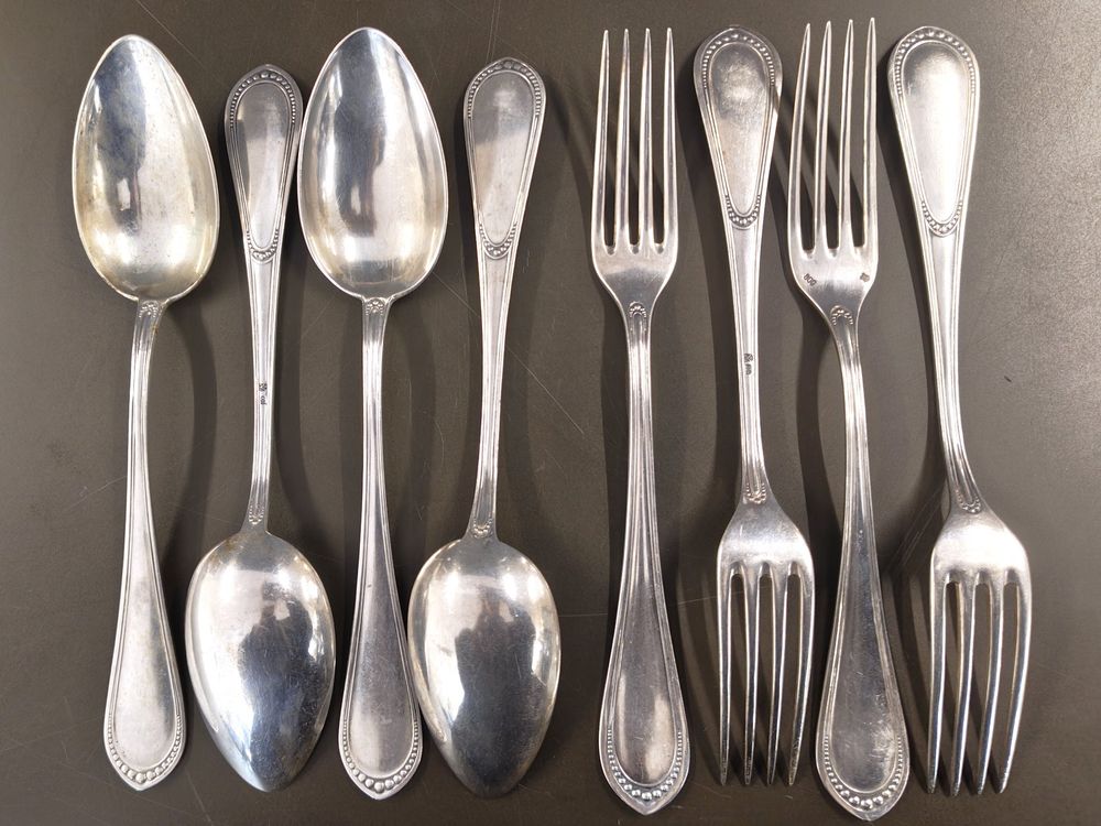 800 Silber Jezler "Perles" Besteckset 8 tlg. 485 Gramm (Gebraucht) in Basel für CHF 294 – mit ...