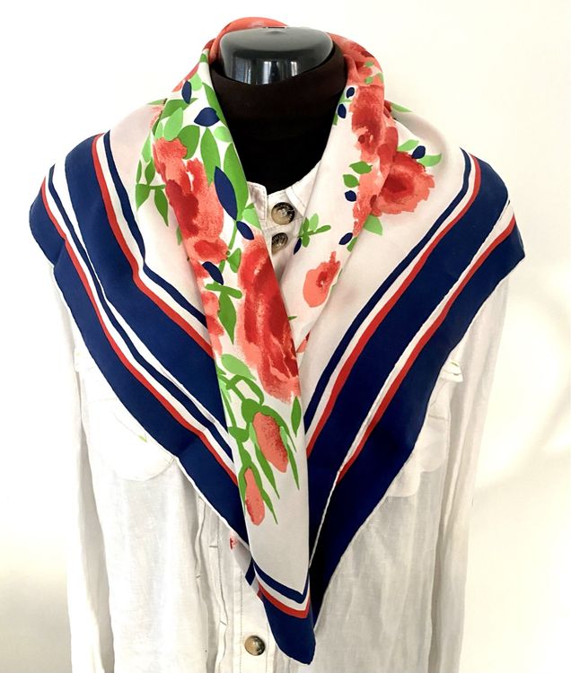 Wunderschöner Vintage Seidenschal von Vetter –ca. 78 x 76 cm (Gebraucht ...