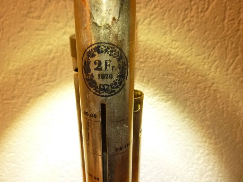 Cooler Antiker Münzzähler Messing Rohre für 2Fr 1Fr und 20Rp | Kaufen ...